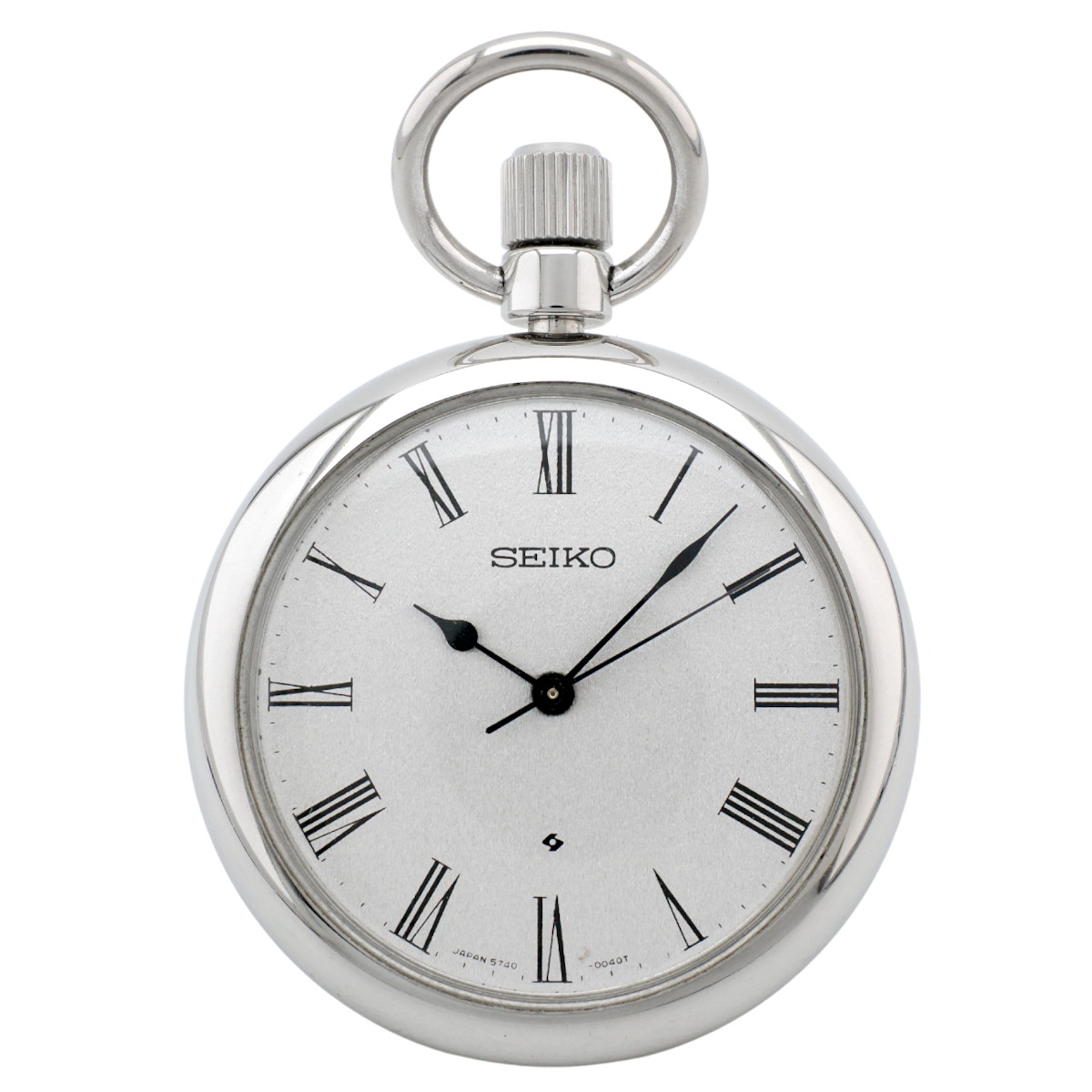 セイコー 懐中時計 5740-0080 ステンレス SEIKO革カバー付 10振動 ロードマーベルCal.5740C 手巻 OH済 昭和49年 ...