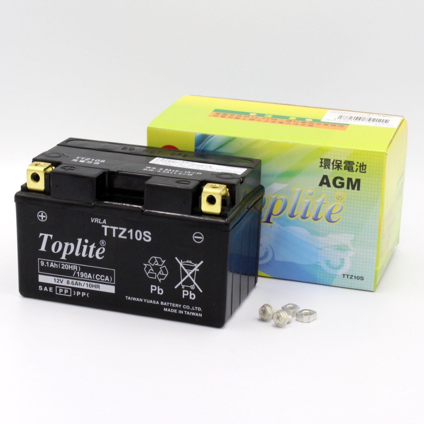 Toplite 台湾ユアサ TTZ10S 【保証付】 バイク用耐震バッテリー AGM シールド型 液入り充電済み YTZ10S互換品 台湾 ...