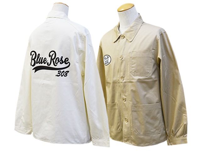 全2色【BLUE ROSE.308/ブルーローズ.308】「T/C Coverall Jacket”Cursive Logo”/T/Cカバー ...