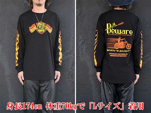 【BEWARE CHOPPERS/ビウェアチョッパーズ】「Printed L/S Tee”NO BULLSHIT”/プリンテッドロングスリーブ ...