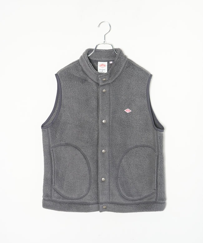 [DT-A0713WNN]DANTON(ダントン) DOUBLE FACE BOA STAND COLLAR VESTT ダブルフェイスボア ...