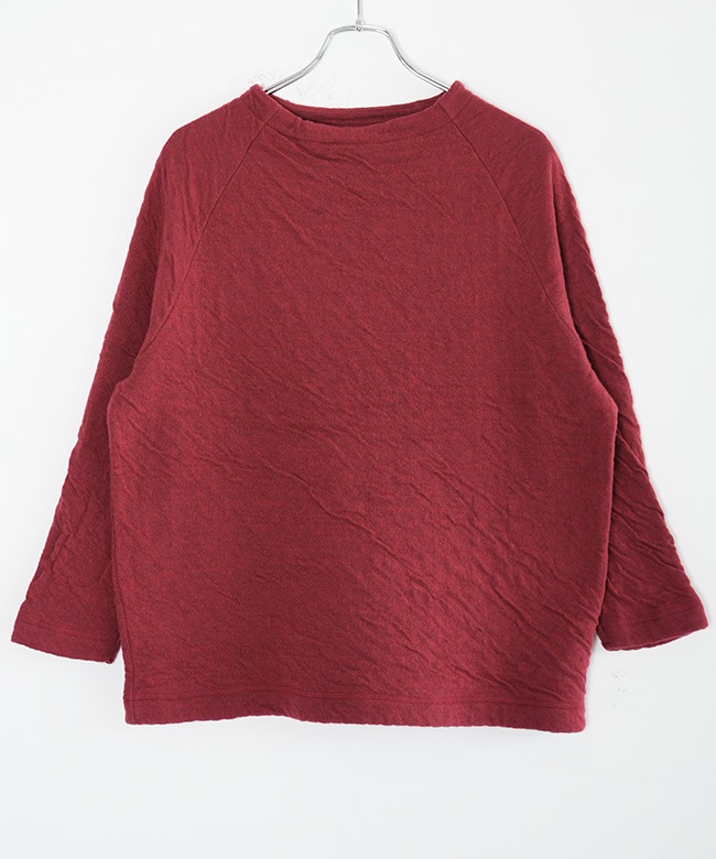 P90654]prit(プリット) ウール綿接結ラグランスリーブボトルネックプル