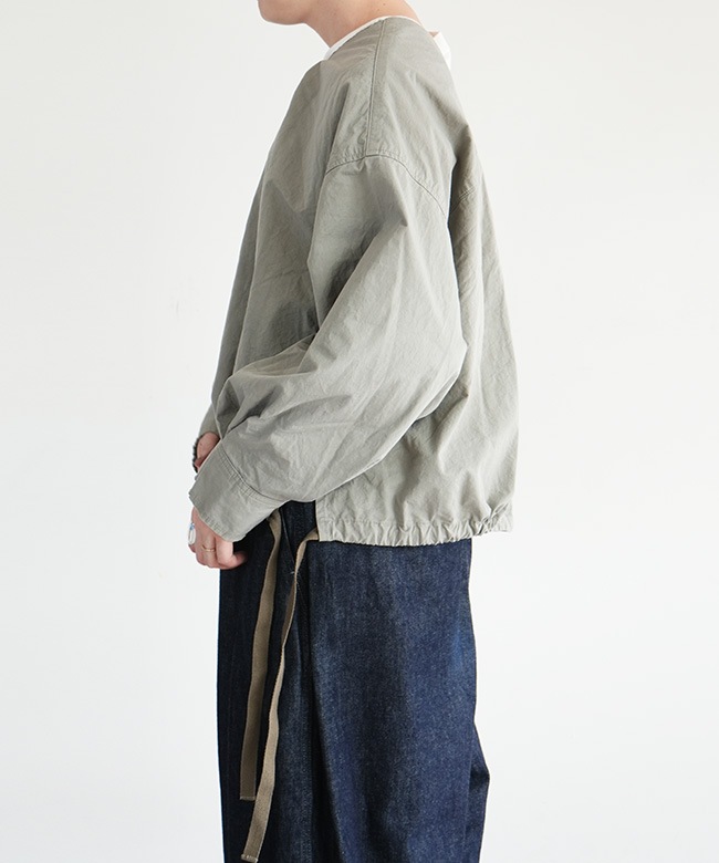 JL253S08]JOHNBULL(ジョンブル) MILノーカラーシャツブルゾン 長袖