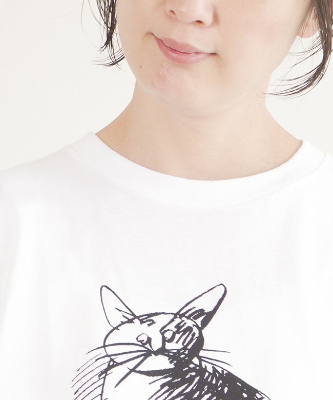 [A52411]HARVESTY(ハーベスティ)PRINTED T-SH【CAT】プリントTee Tシャツ 【ねこ】 | ブランドから探す,H,HARVESTY（ハーベスティ） | WOODY ...