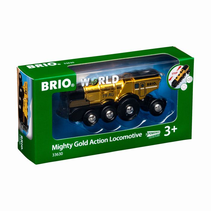 ブリオ BRIO マイティーゴールドアクション機関車 33630 | 汽車レールセット,ブリオ BRIOの木製レール | 木のおもちゃ ...