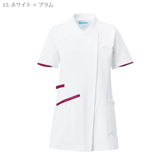 [KAZEN] 985 レディスチュニックジャケット半袖 2枚セットー医療白衣と介護ユニフォームの専門店ワークランド