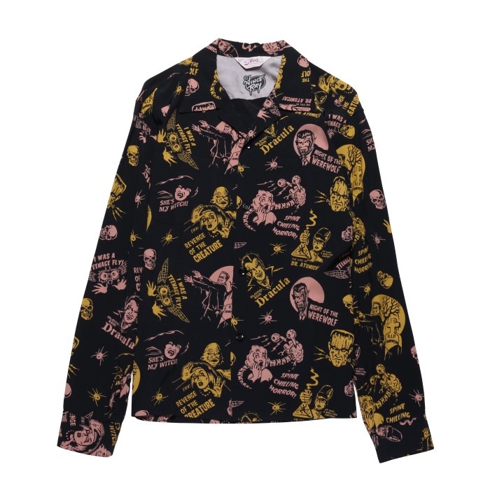 Lot No. SH28870 / HIGH DENSITY RAYON OPEN SHIRT “THE MONSTERS” by VINCE ...