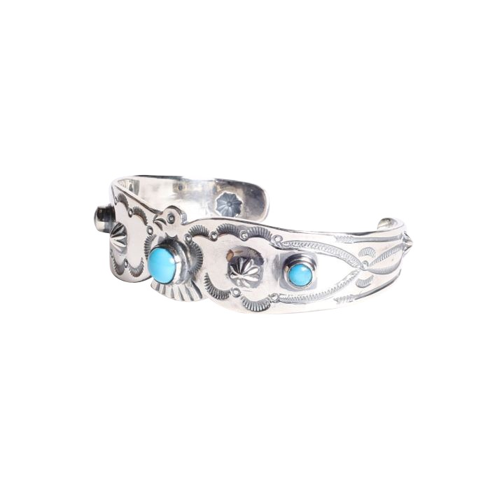 BR-0128 THUNDERBIRD BRACELET 3 TURQUOISE | LARRY SMITH | WESTERN RIVER ...