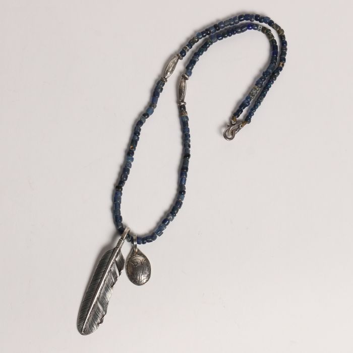 72 INDIAN PACIFIC 瑠璃 WSILVER BEADS MORGAN FEATHER EAGLE METAL SET ...