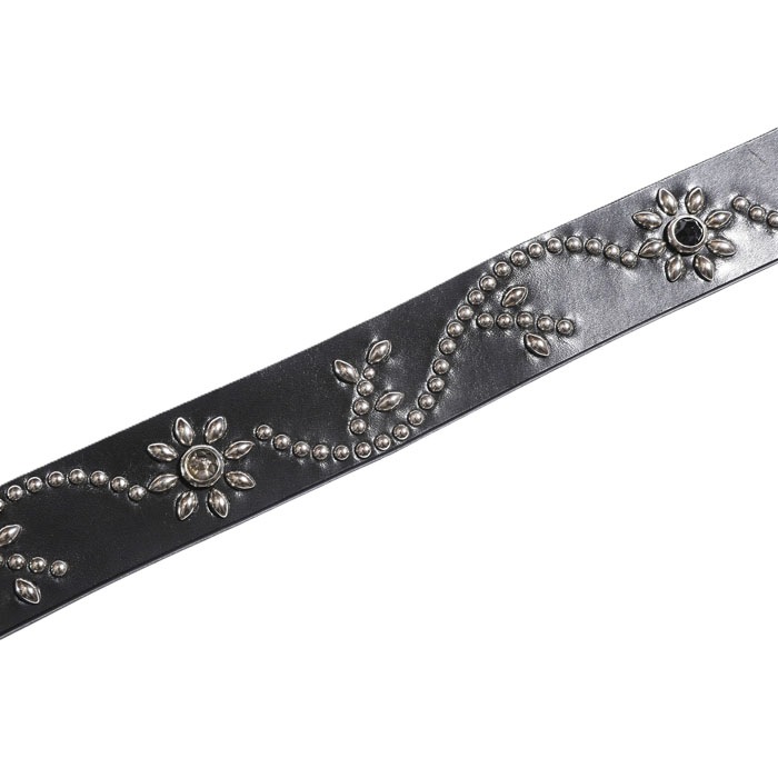 JEWEL STUDDED LEATHER BELT 40mm "Flower Pattern" | COLIMBO | WESTERN ...