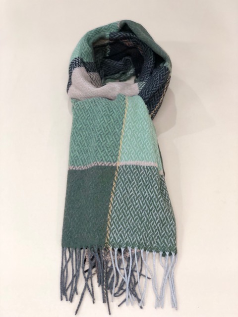 RECYCLED POLYESTER & COTTON KNITING SCARF BY V.FRAAS LOT1667 "PLAID ...