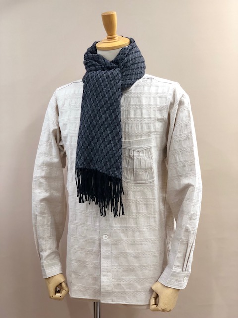 RECYCLED POLYESTER & COTTON KNITING SCARF BY V.FRAAS LOT1667 "Shepherd ...