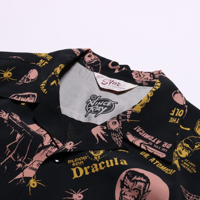 Lot No. SH28870 / HIGH DENSITY RAYON OPEN SHIRT “THE MONSTERS” by VINCE ...