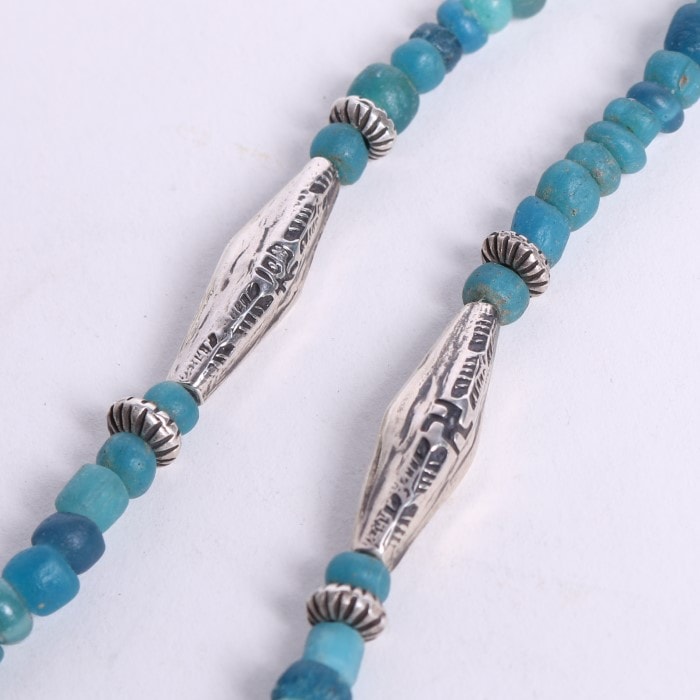 16,17 INDIAN PACIFIC BLUE & W SILVER BEADS NECKLACE | CHOOKE,PINS,BEADS ...