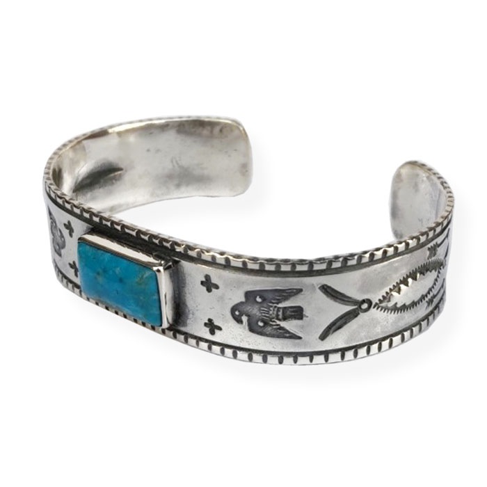 BR-0081 SQUARE TURQUOISE BRACELET(THUNDER BIRD) | Brand | WESTERN RIVER ...
