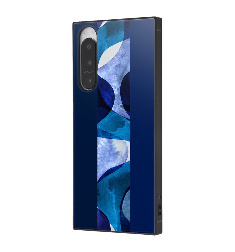 Xperia 5 IV 耐衝撃ハイブリッドケース KAKU ストライプ/ブルー INQ-CXP5M4K3TB/SP3 | ハイブリッドケース ...