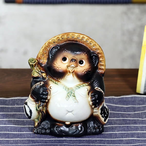 信楽焼 たぬき 信楽焼きたぬき 5号福々狸オス 陶器タヌキ たぬき置物 [ta-0070] - まるいち本店