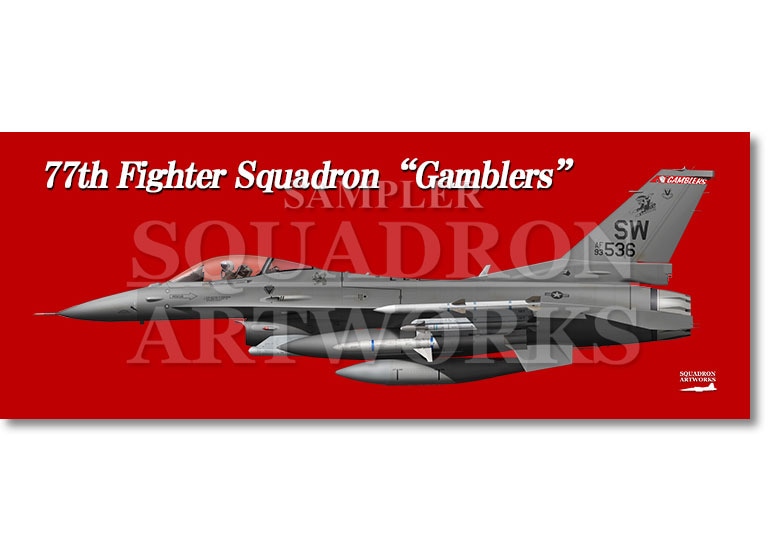 「フェイスタオル F-16C 77th FS GAMBLERS “93-0536”」アビエーションプリント通販｜STJ Import