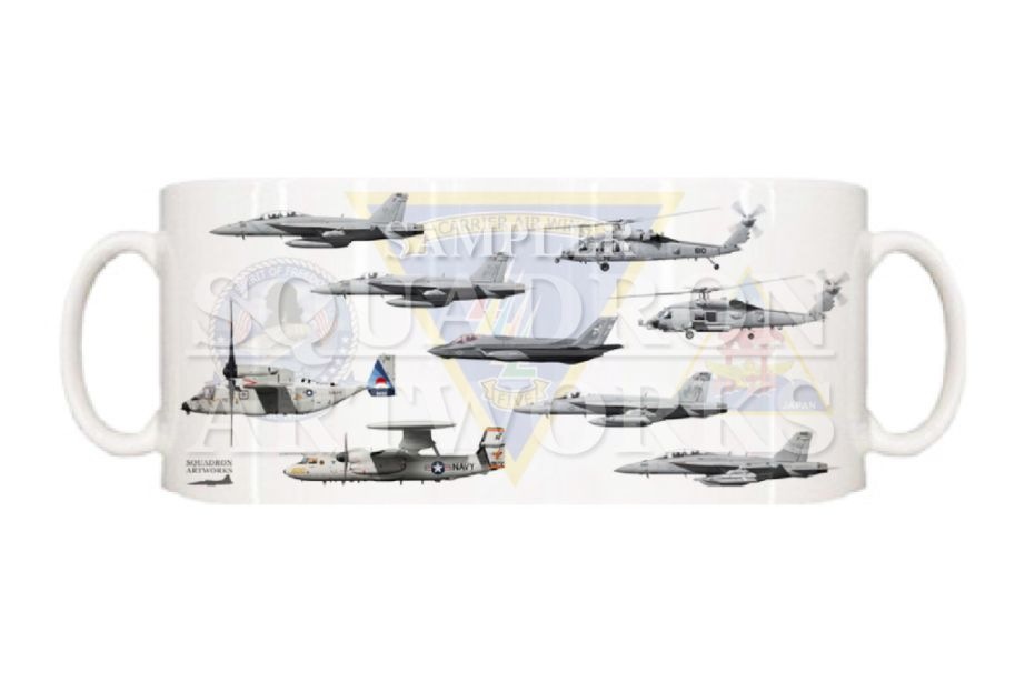 「マグカップ CVW-5, MCAS Iwakuni, USS George Washington 2025 9機ver」アビエーションプリント通販｜STJ Import