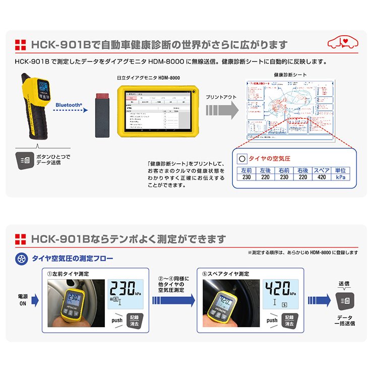 HCK-901B HITACHI 自動車健康診断対応 空気圧チェッカー 【送料無料】 | すべての商品 | てんこ盛り！