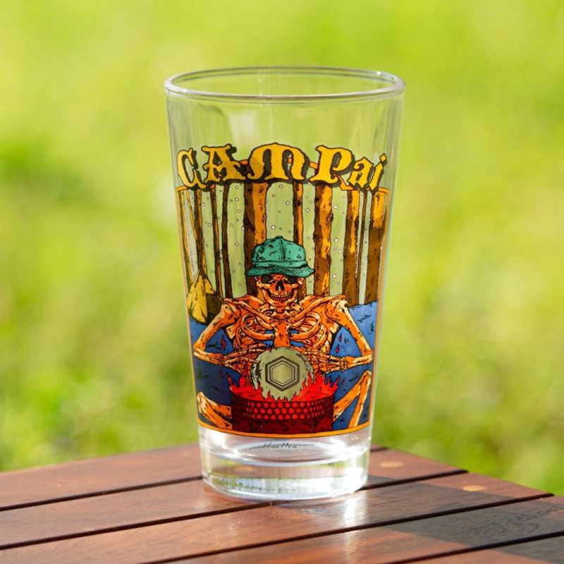 HILLS FIELD ヒルズフィールド オリジナルパイントグラス -キャンプぁい- 480ml HF-PINT-CP-W | ギア,水筒・タンブラー,タンブラー | アウトドアライフ グリーンハウス