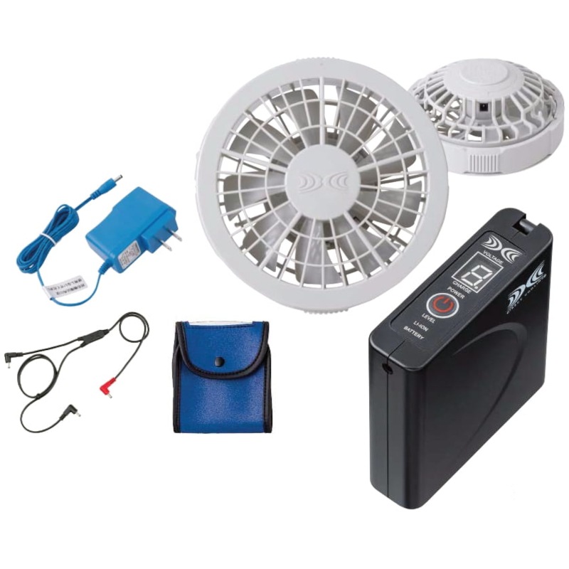 XEBEC 空調服® スターターキット （7.2Vバッテリー ワンタッチファン 長時間タイプ 最大風量48.8L） | 空調服 | ユダオンラインショップ（株式会社ユダ）