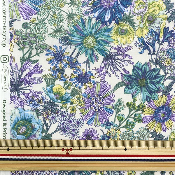 【数量5から】 生地 『60ローン BOTANIST ブルー AP9000-2C』 コスモテキスタイル 生地,種類から探す,ローン| ホビー ...