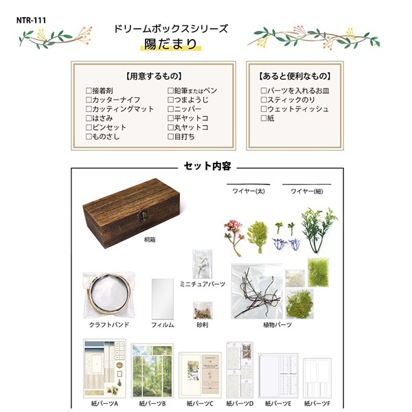 ミニチュアキット 『ミニチュアフレームキット ドリームボックスシリーズ 陽だまり NTR-111』 ERUBERU エルベール フラワー,ミニチュアクラフト,キット| ホビー材料の通販 ...