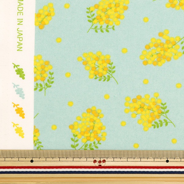【数量5から】 生地 『シーチング ミモザ ミントグリーン SEMIMO-MIGR』 生地,柄から探す,花柄・植物柄| ホビー材料の通販「ユザワヤ公式ネットショップ」