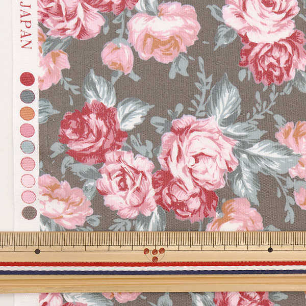 【数量5から】 生地 『シャーティング ロココ調柄 グレージュ 826685-B』 YUWA 有輪商店 生地,柄から探す,花柄・植物柄 ...