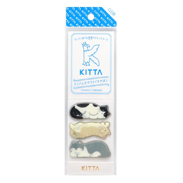 文具 『KITTA CLEAR マスキングテープ ネコ KITT016』 画材・文具,文具・小物,マスキングテープ| ホビー材料の通販「ユザワヤ公式ネットショップ」